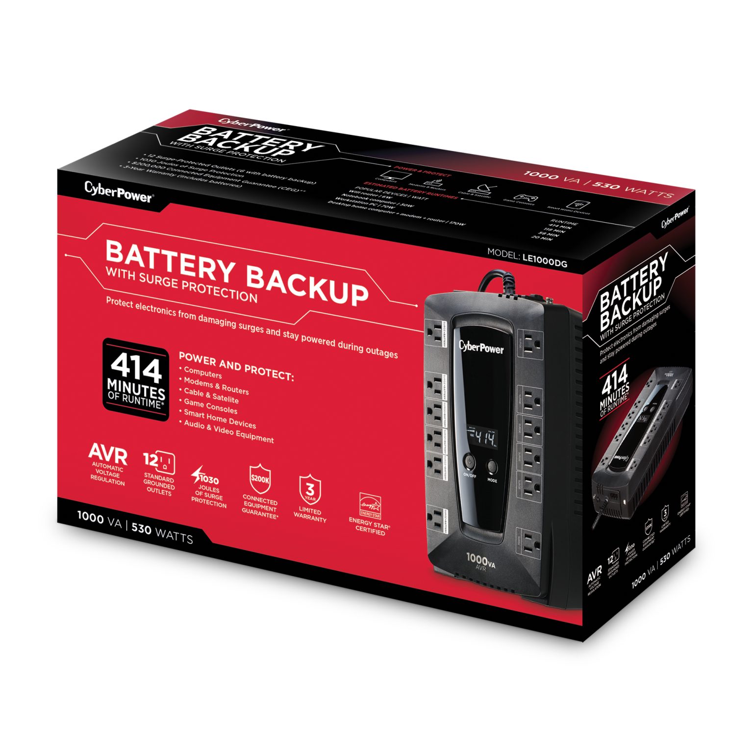 LE1000DG - Battery Backup - Product Details, Specs, Downloads | CyberPower