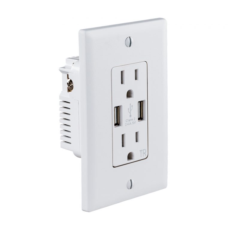 Dual USB Power + Charging Outlet | In-Wall USB Outlet