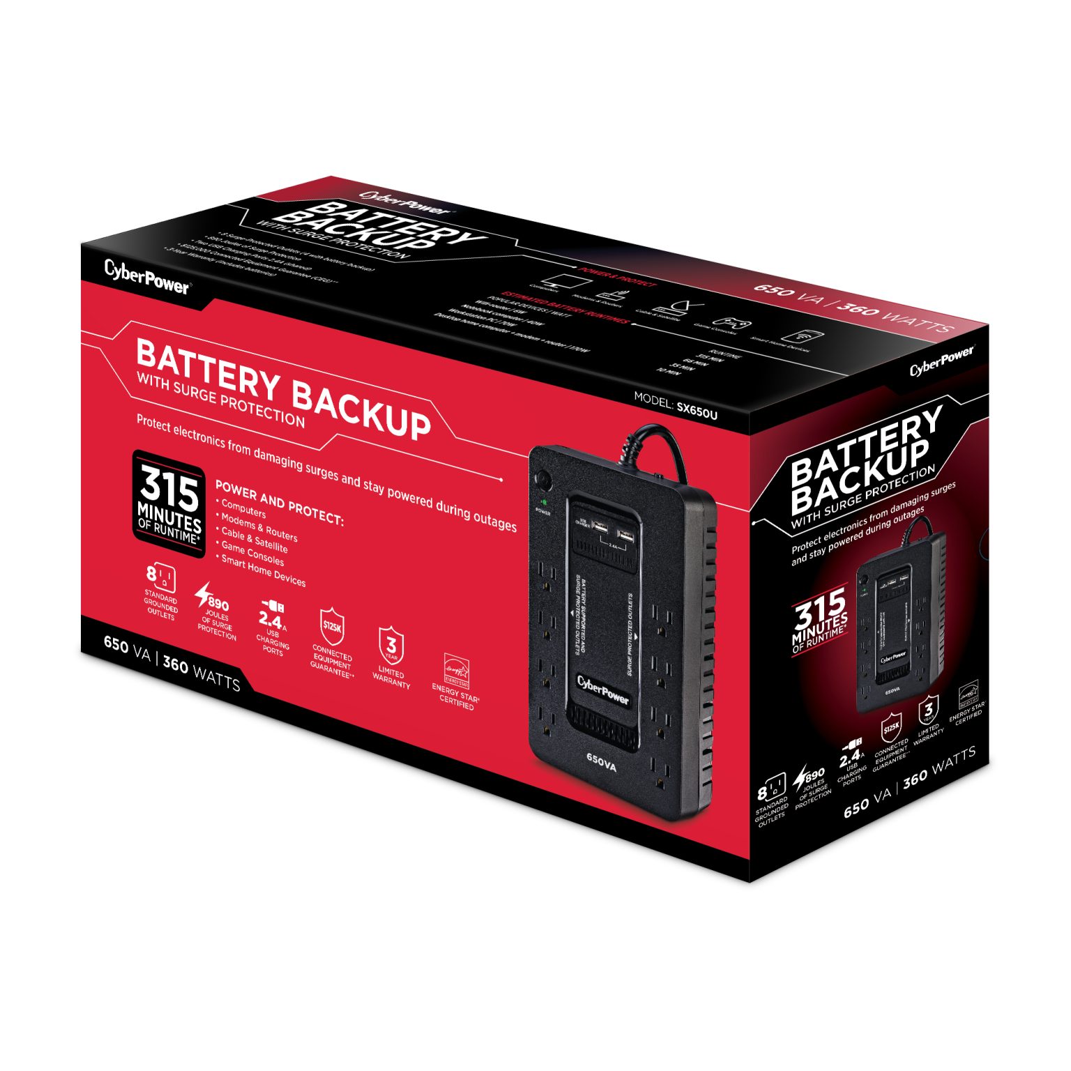 SX650U - Battery Backup - Product Details, Specs, Downloads | CyberPower