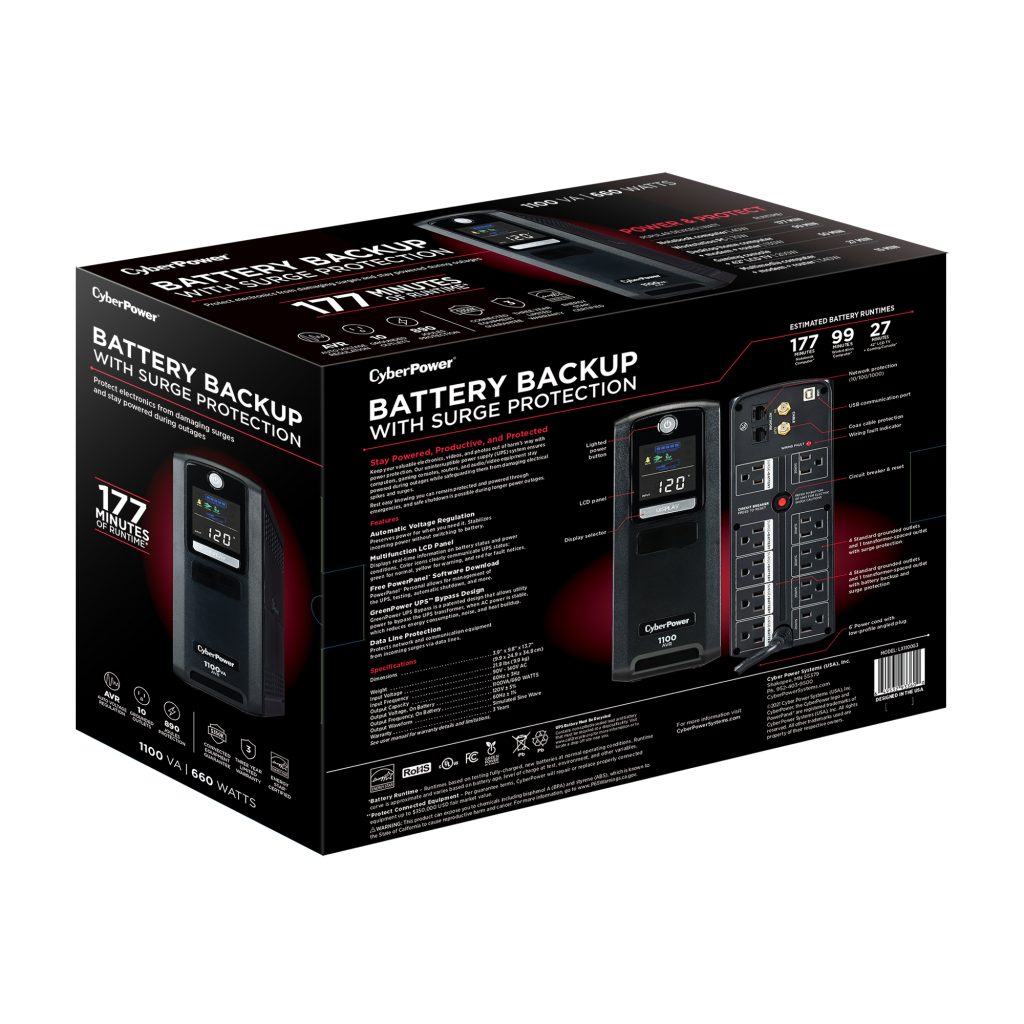 LX1100G3 - Battery Backup - Product Details, Specs, Downloads | CyberPower